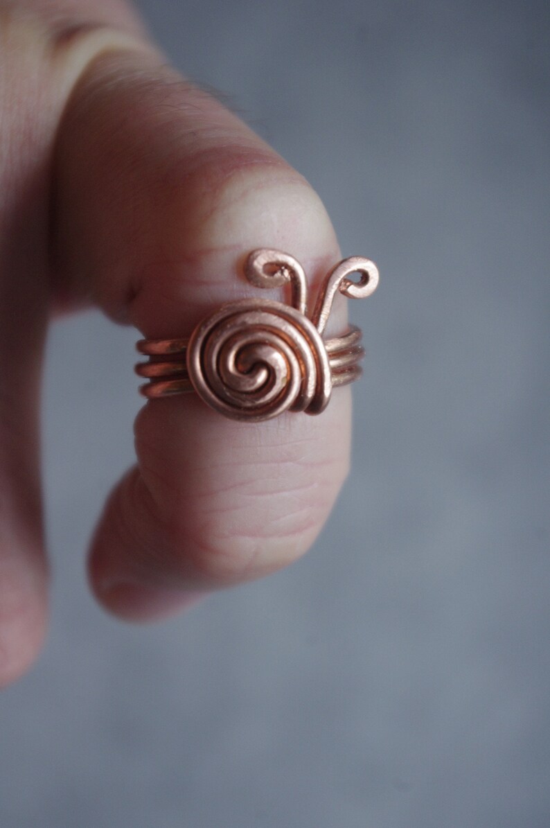 Pure Copper Wire Ring Wire Wrapped Ring Snail. Gift for - Etsy
