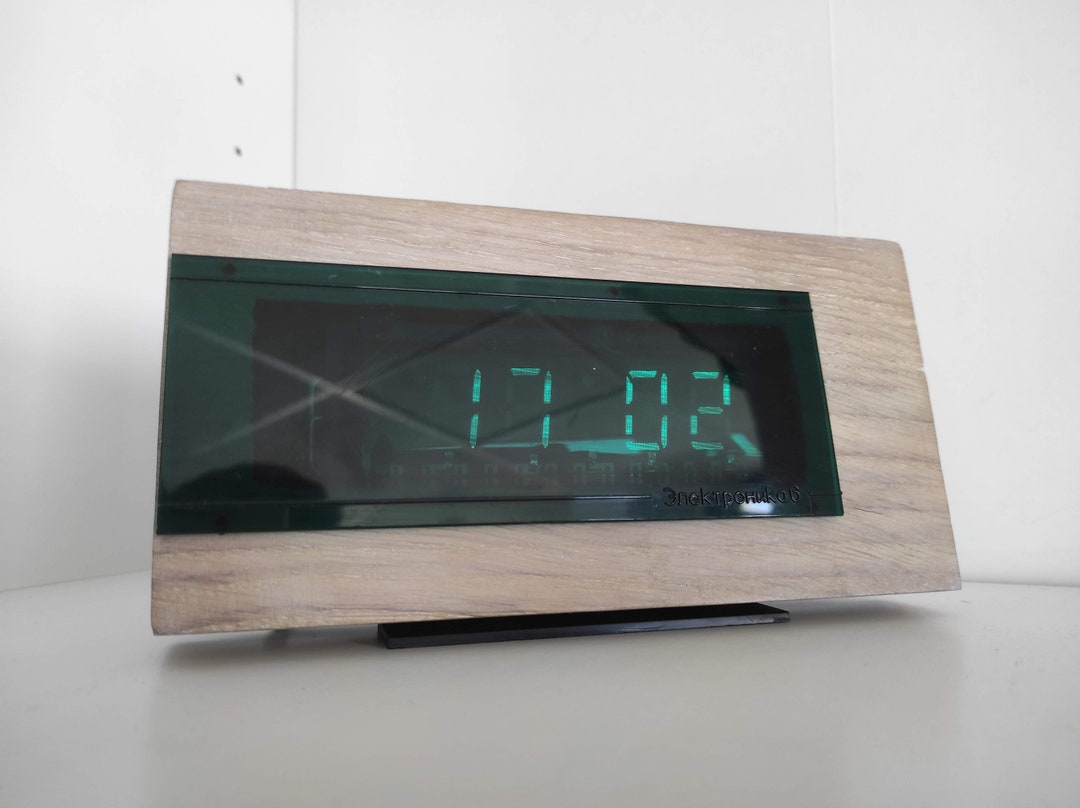 Refurbished Vintage Soviet VFD Alarm Table Clock Elektronika 6 ...