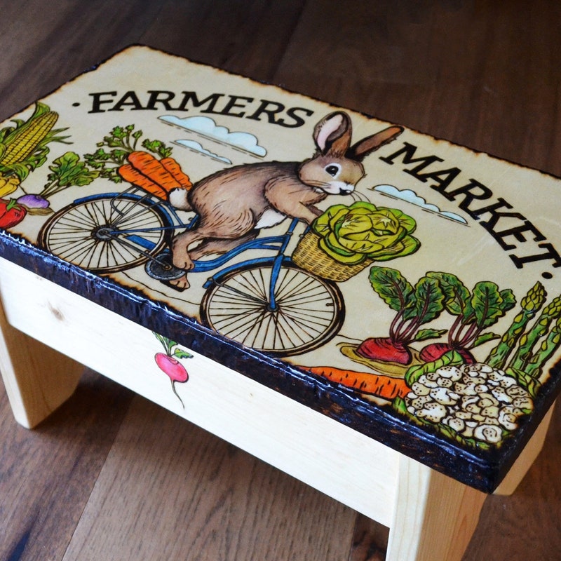 Hand Painted Stool - Etsy