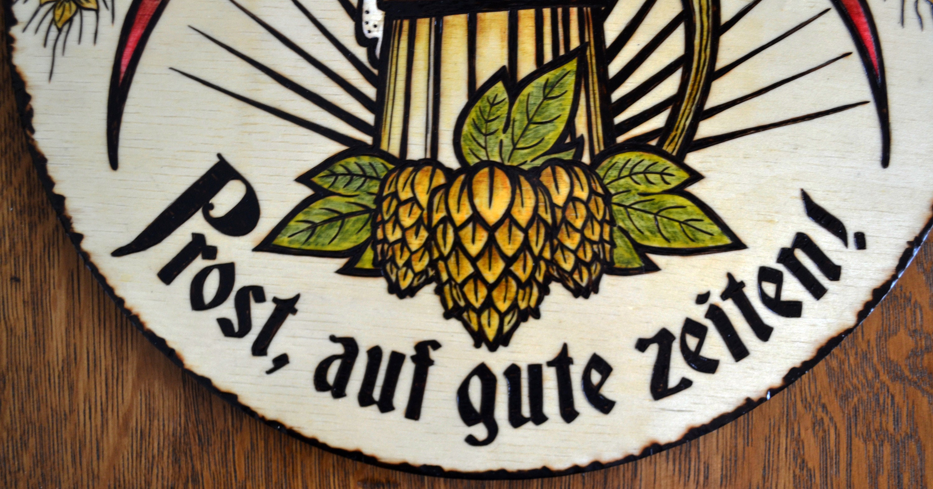 German Prost Welcome Beer Sign Oktoberfest Woodburned Art Wall Decor - Etsy