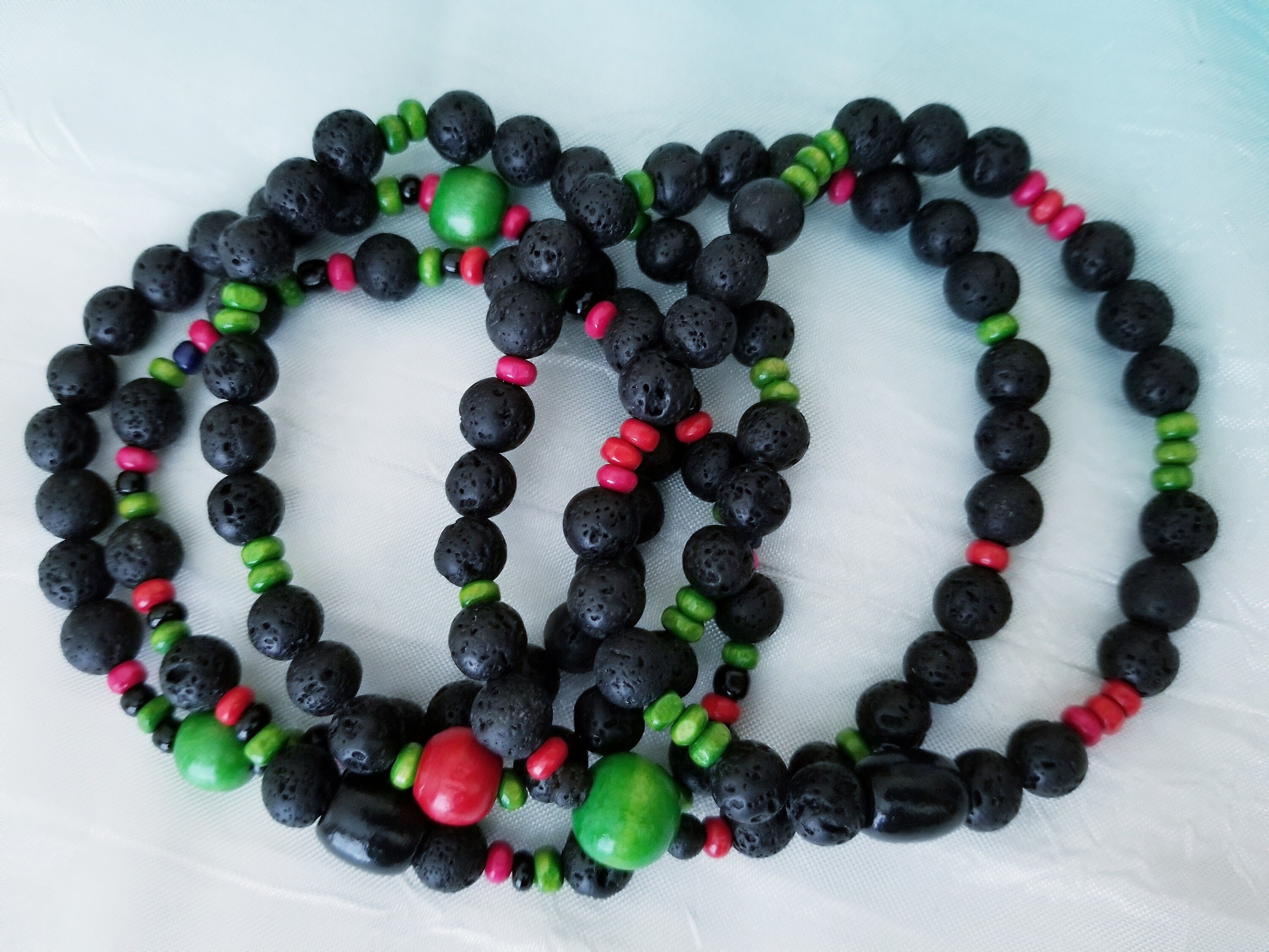RBG Afrocentric Lava Stone, Root Chakra, Diffuser Bracelet, Pan Africa Inspired, Grounding ...