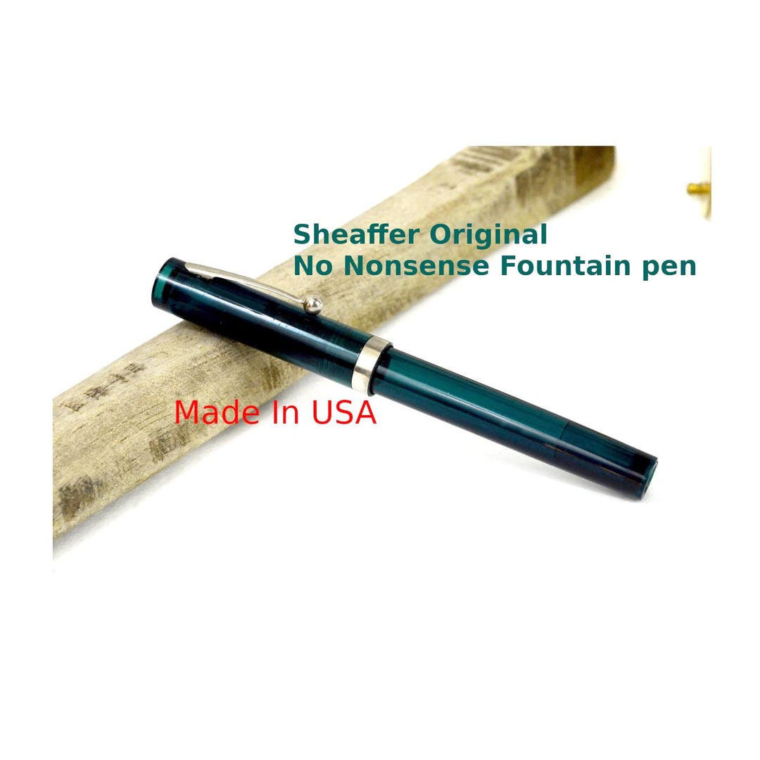 Vintage Sheaffer No Nonsense Fountain Pen Translucent Green Barrel ...