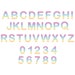 Pastel Rainbow Gradient A-Z 0-9 Alphabet and Numbers SVG and PNG Set ...