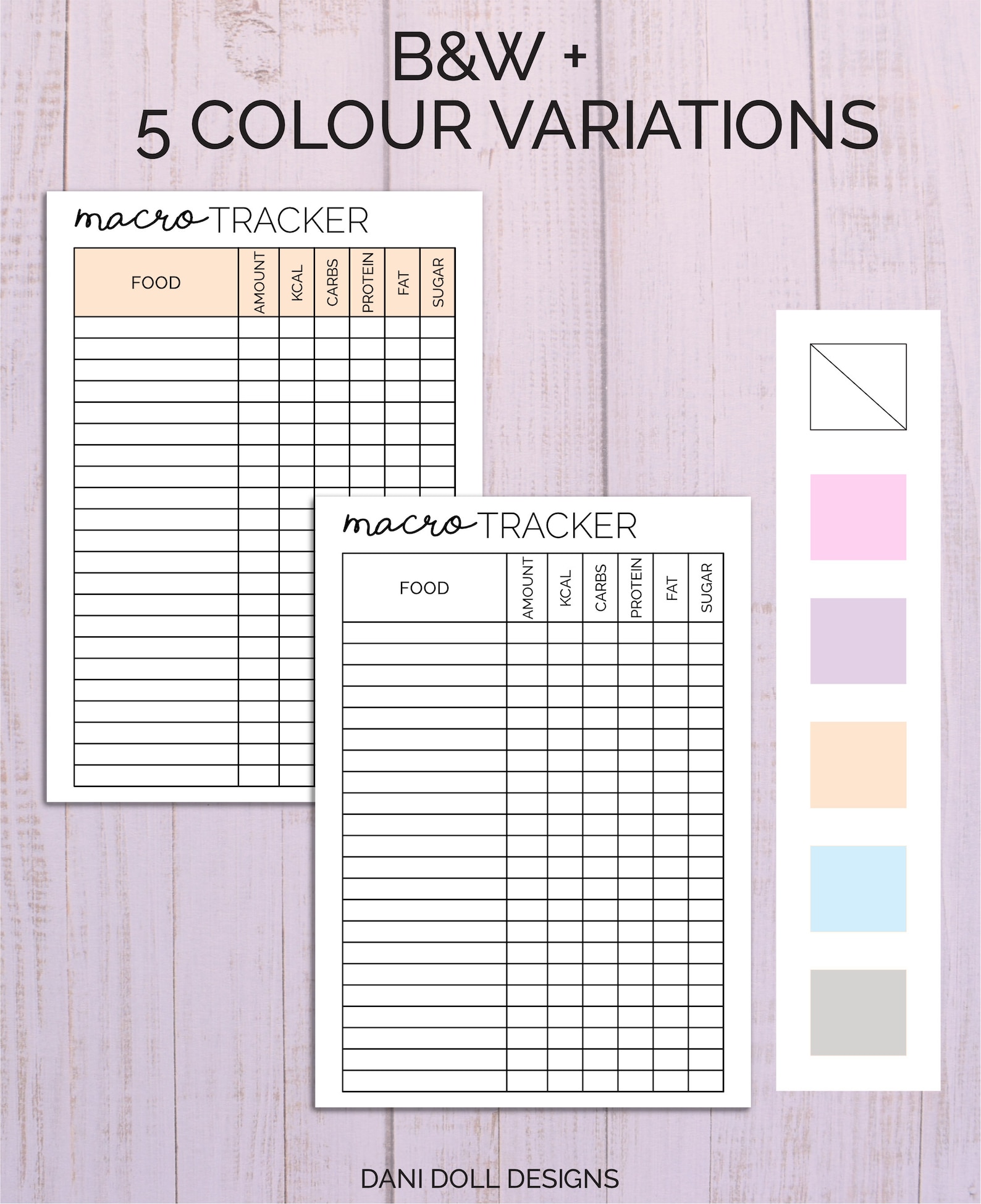 Macro Tracker Printable , Food Journal , Weight Tracking Food Intake ...