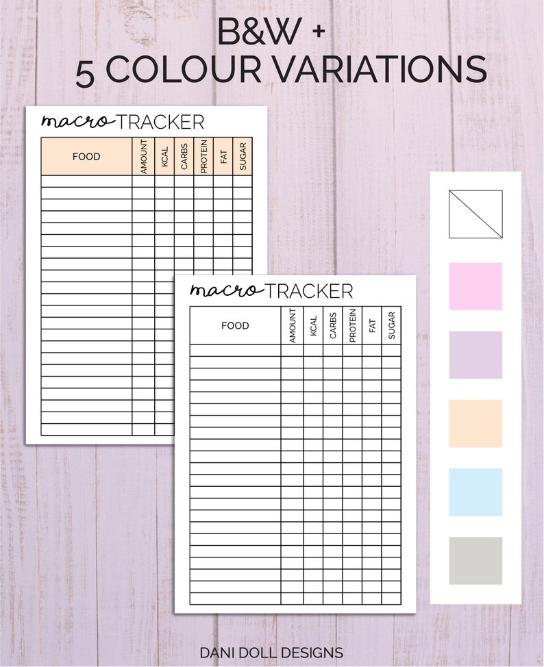 Macro Tracker Printable , Food Journal , Weight Tracking Food Intake ...