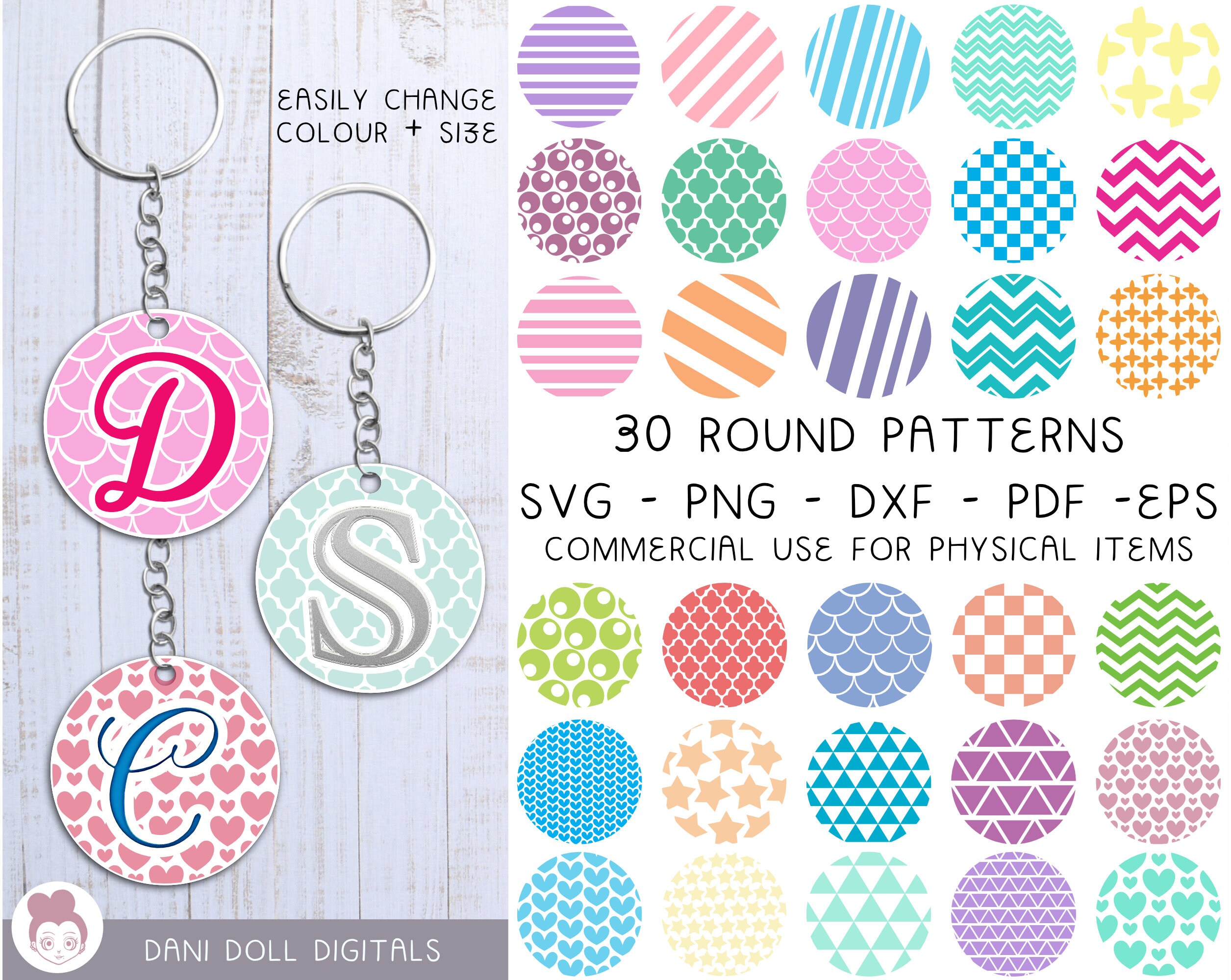 Round Pattern SVG DXF PNG, Keychain Circle Pattern Keychain Svg Circle ...