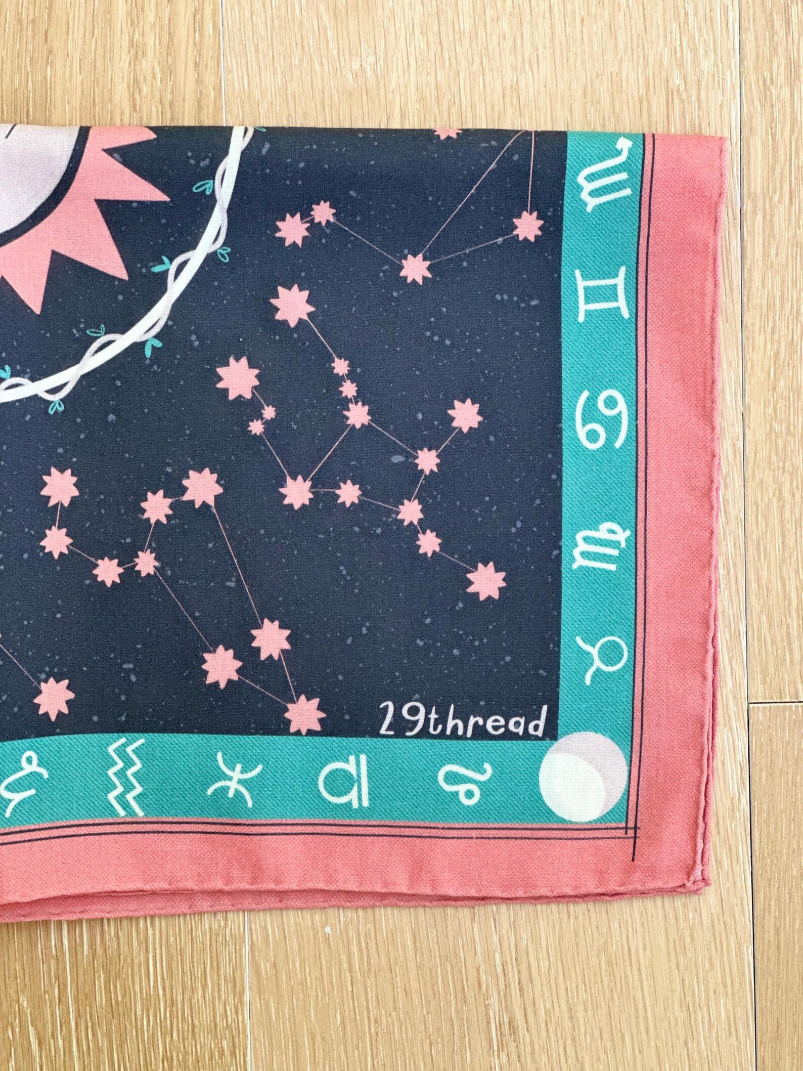 Zodiac Bandana astrological Signs and Stars Silk&cotton Hair Scarf Hair ...