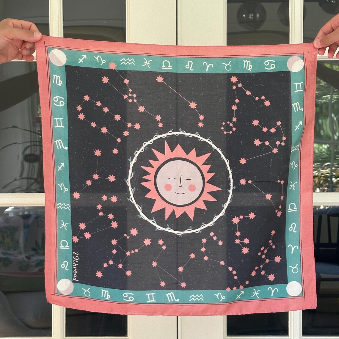 Zodiac Bandana astrological Signs and Stars Silk&cotton Hair Scarf Hair ...