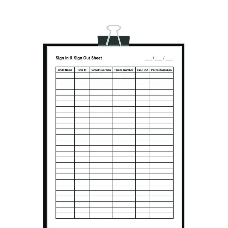 Parent Sign Out Sheet - Etsy