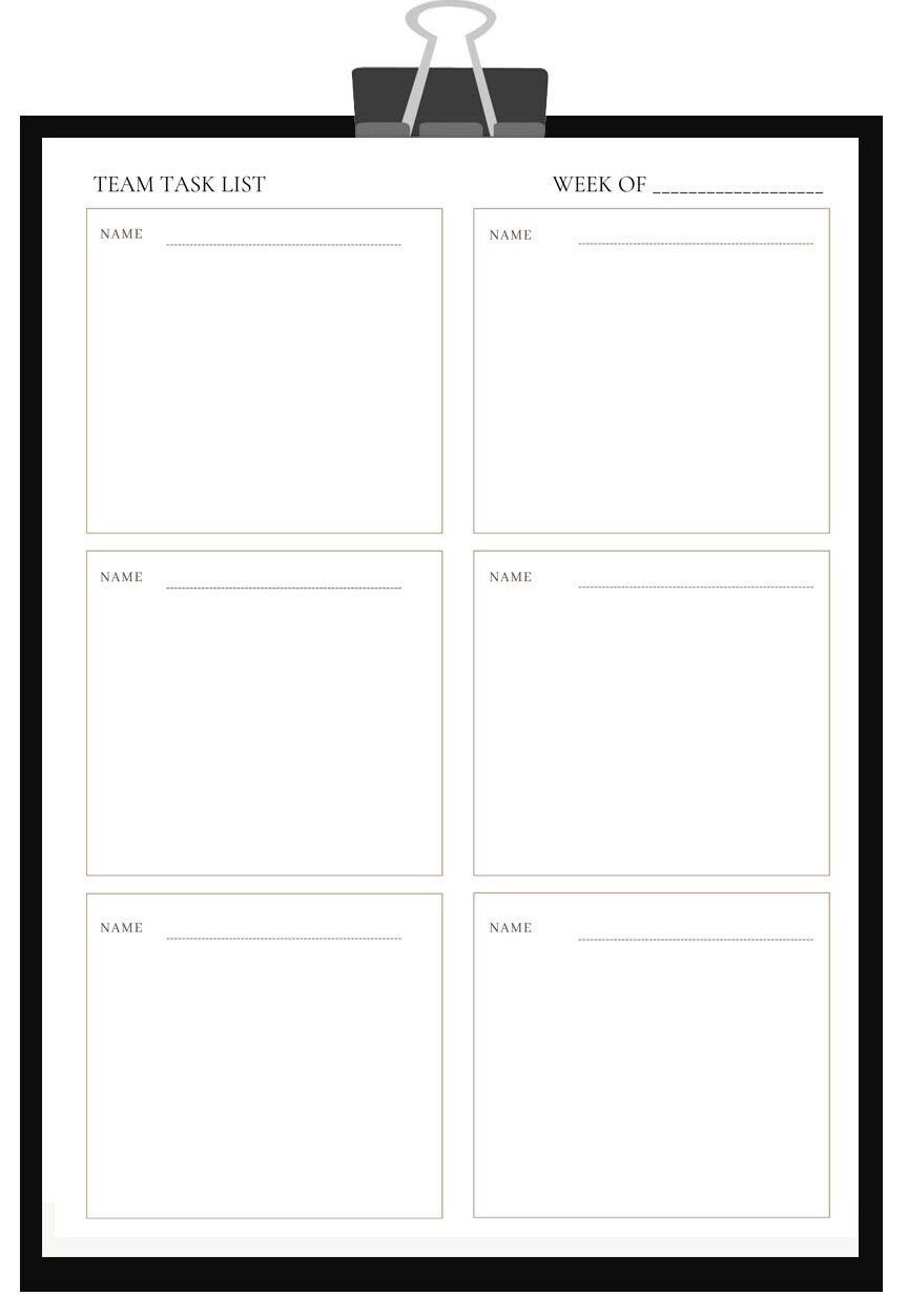 Collaborative Team Work Assignment Chart Team Work Planner - Etsy