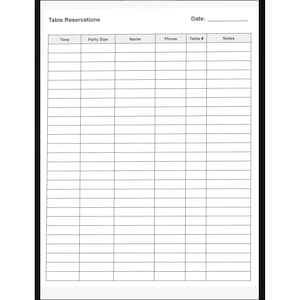 Printable Restaurant Table Reservation Form | Restaurant Guest Table ...