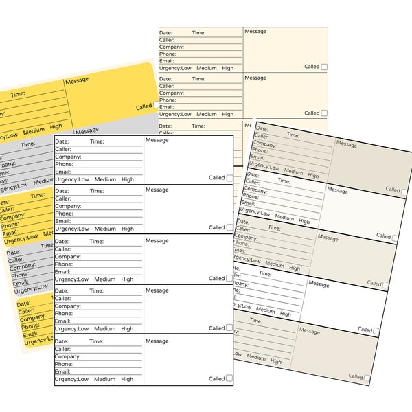 Voicemail Log Template - Etsy