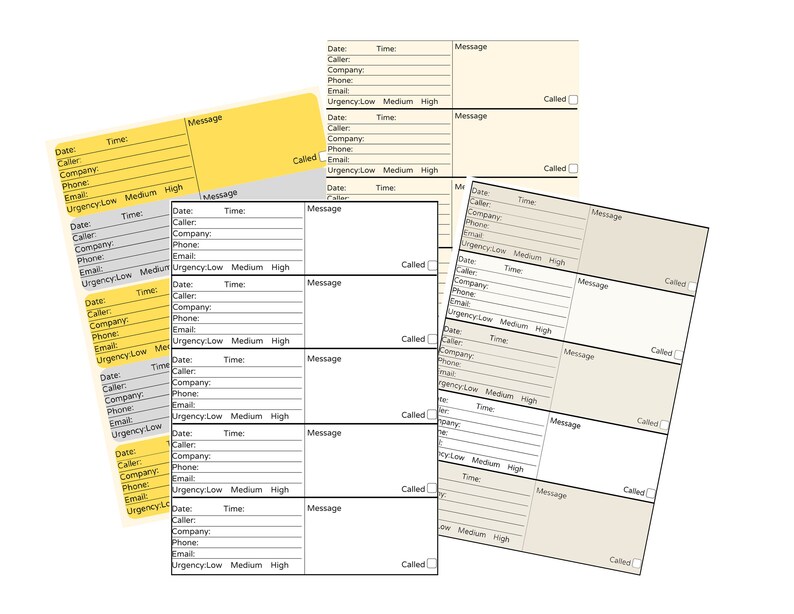 Printable Phone Voicemail Message Log / Includes 4 Layout Styles ...