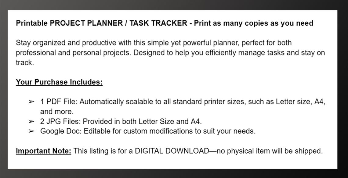 Project Plan Template Printable Project Planner Task Tracker - Track ...