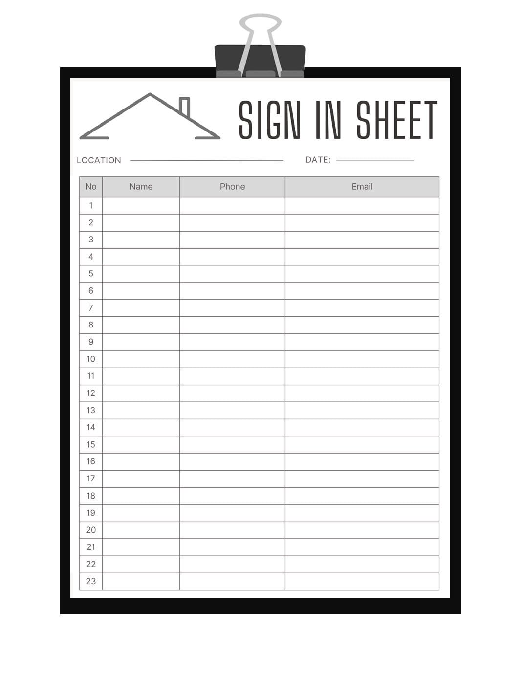 Realtor Open House Sign in Sheet Template, Instant Download Sign in ...