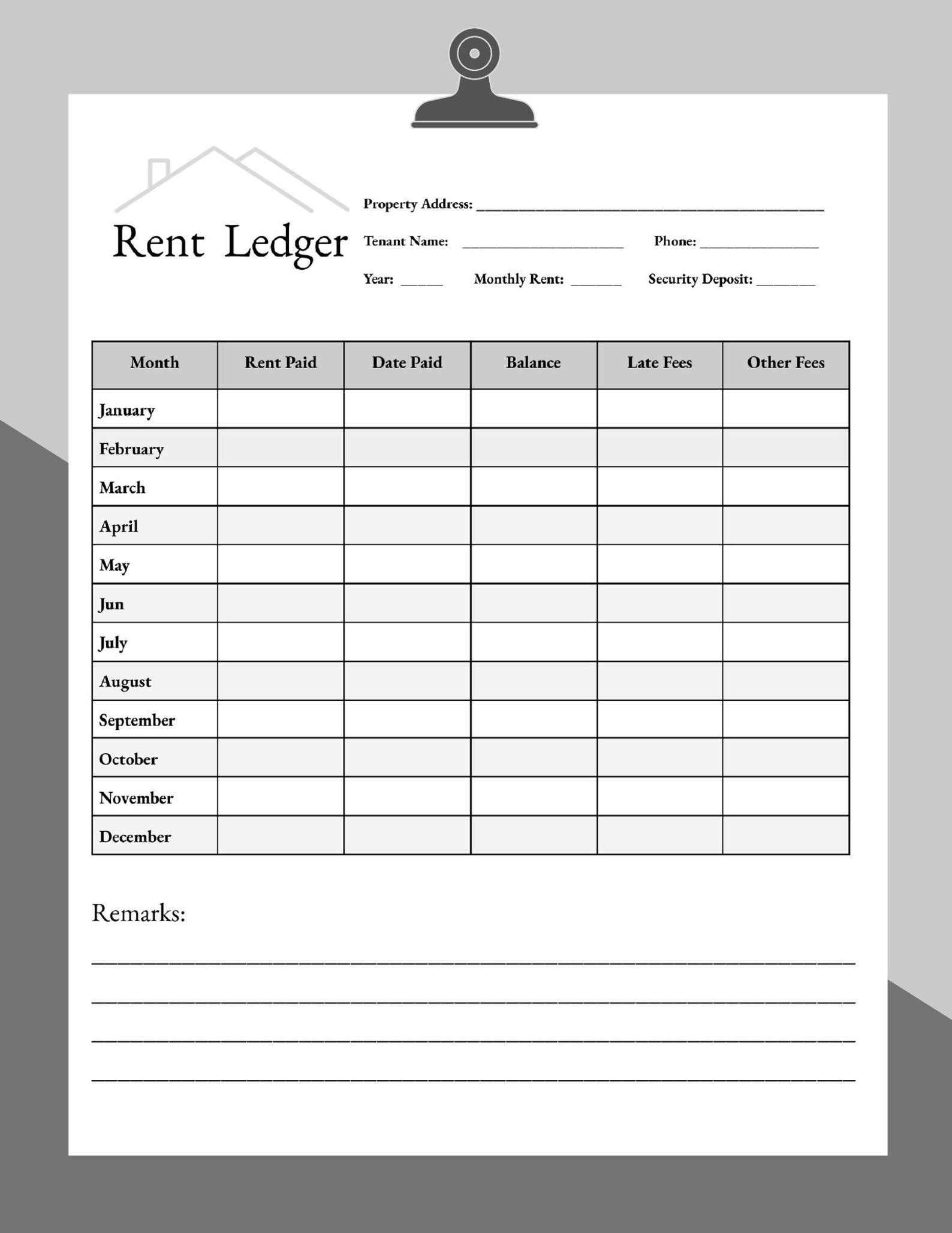 Rent Payment Ledger| Rent Payment Tracker| Rental Payment Log | Rental ...
