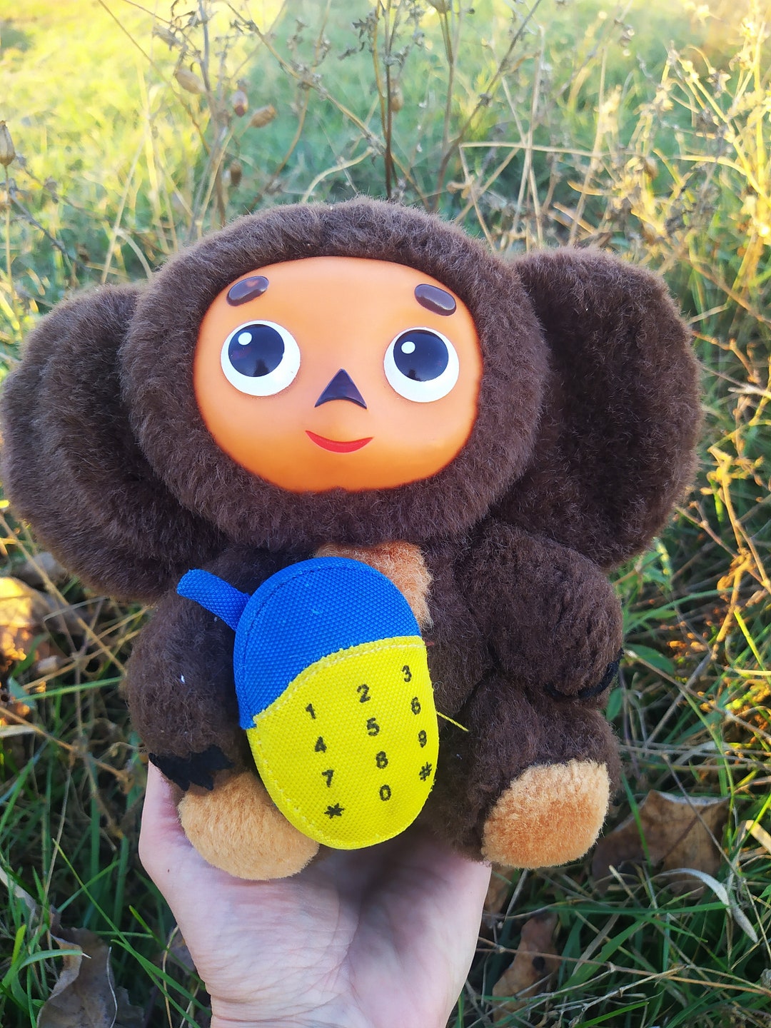 Cheburashka/vintage Toy/ Plush Doll/soviet Plush Toy/with Phone/soviet ...
