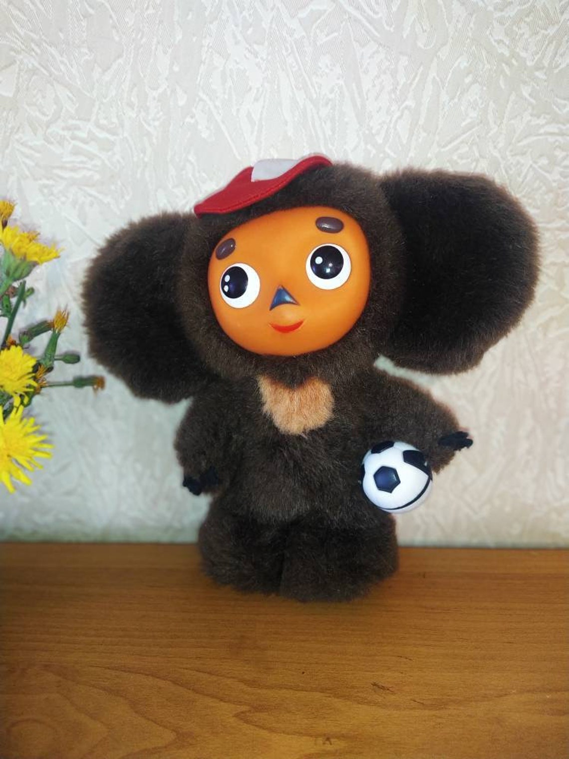 Cheburashka With Soccer Ball/vintage Small Toy/soviet Plush - Etsy