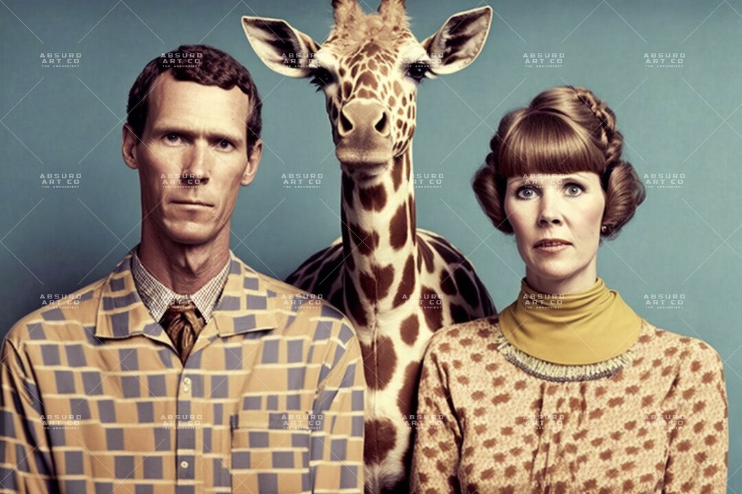 The Giraffesons Sears Style, Awkward Family Portrait, Ai-generated Art ...