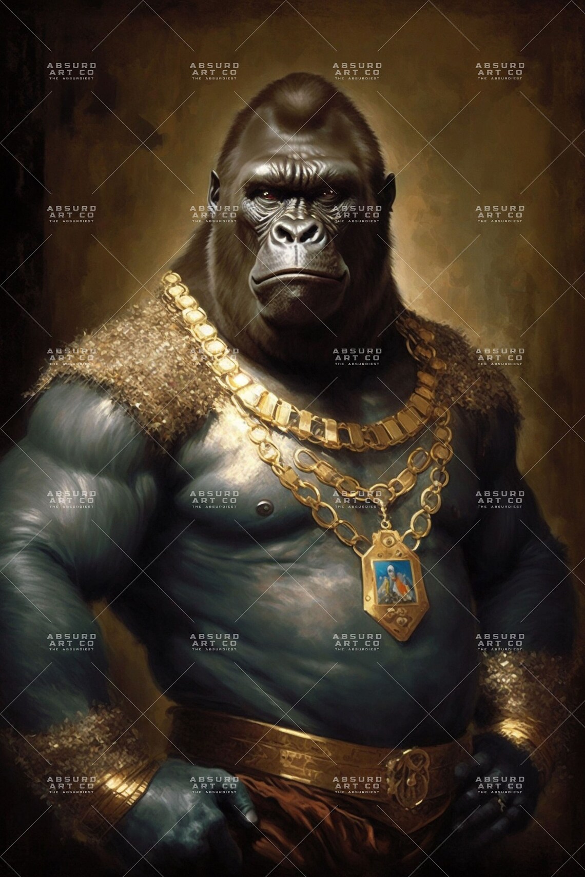 Leonidas the Gorilla Gladiator, Absurd Oil Painting, Ai-generated Art ...