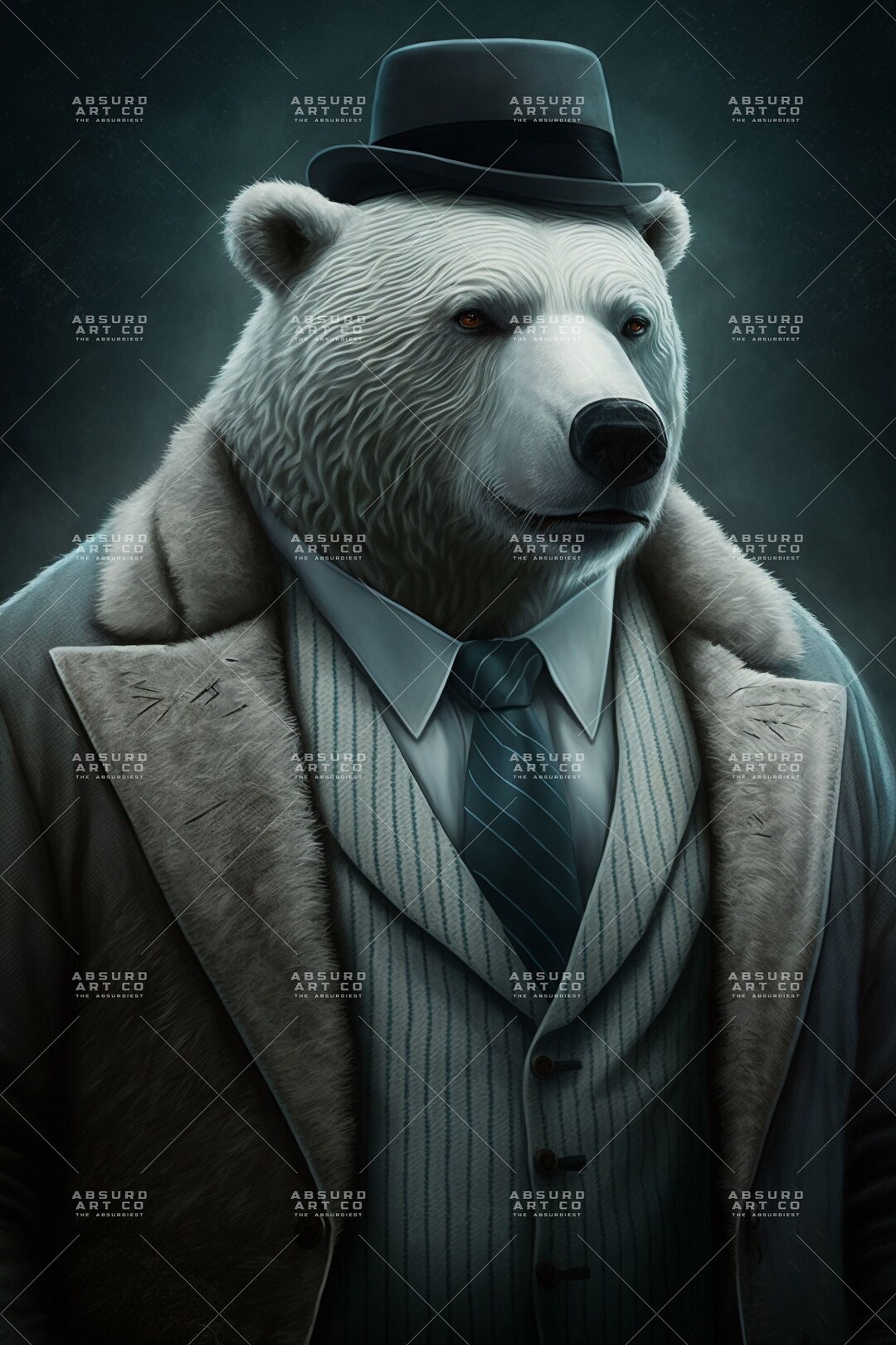 Higgledy-piggledy the Polar Bear Boss, Absurd Oil Painting, Ai ...