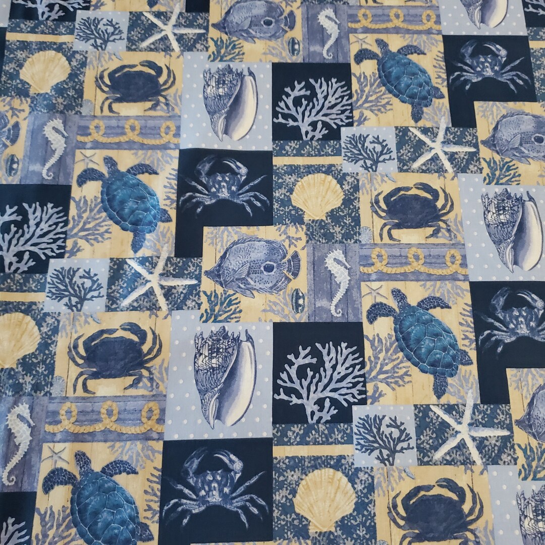 Turtle Crab and Shell Material by the Yard and is 100% Cotton Fabric - Etsy