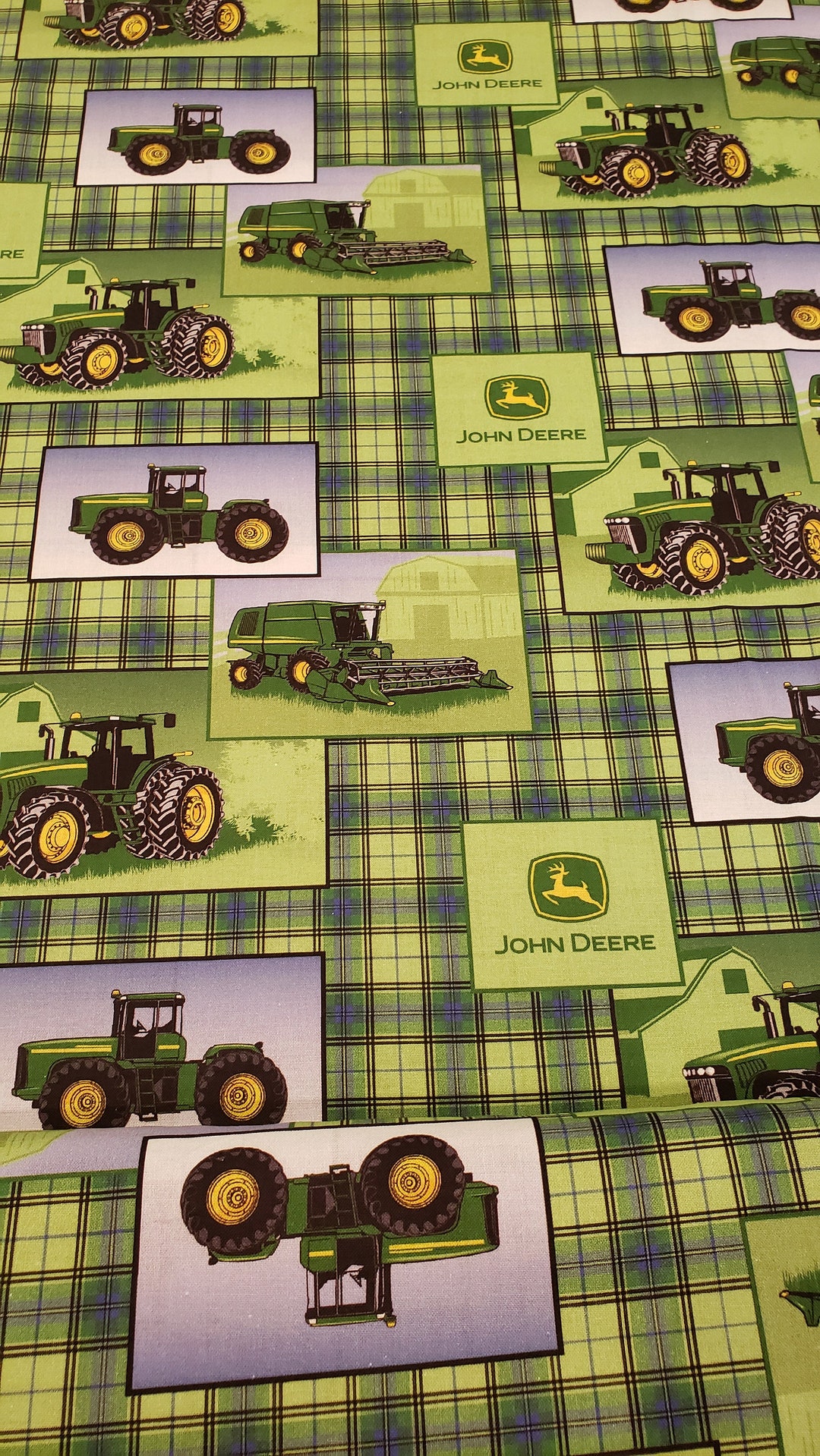 John Deere Green Tractor Material by the Yard 100% Cotton - Etsy