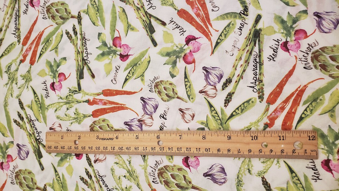 Spring Vegetables Material by the Yard 100% Cotton - Etsy