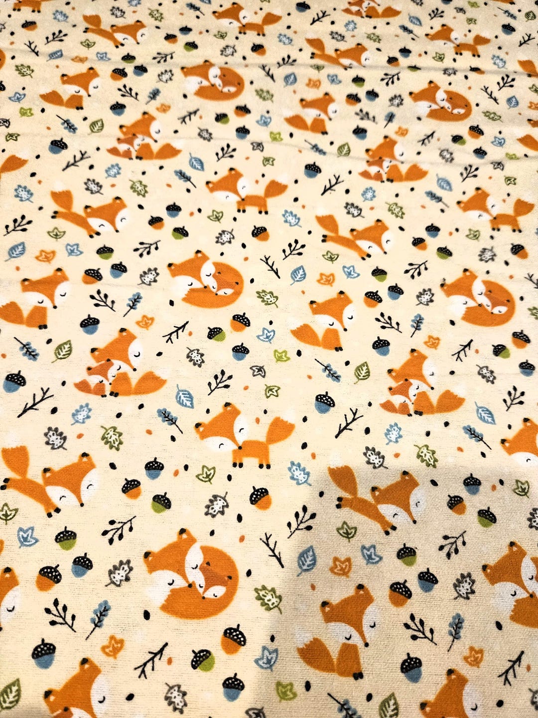 Mama Fox and Baby Fox Flannel Fabric - 100% Cotton - Etsy