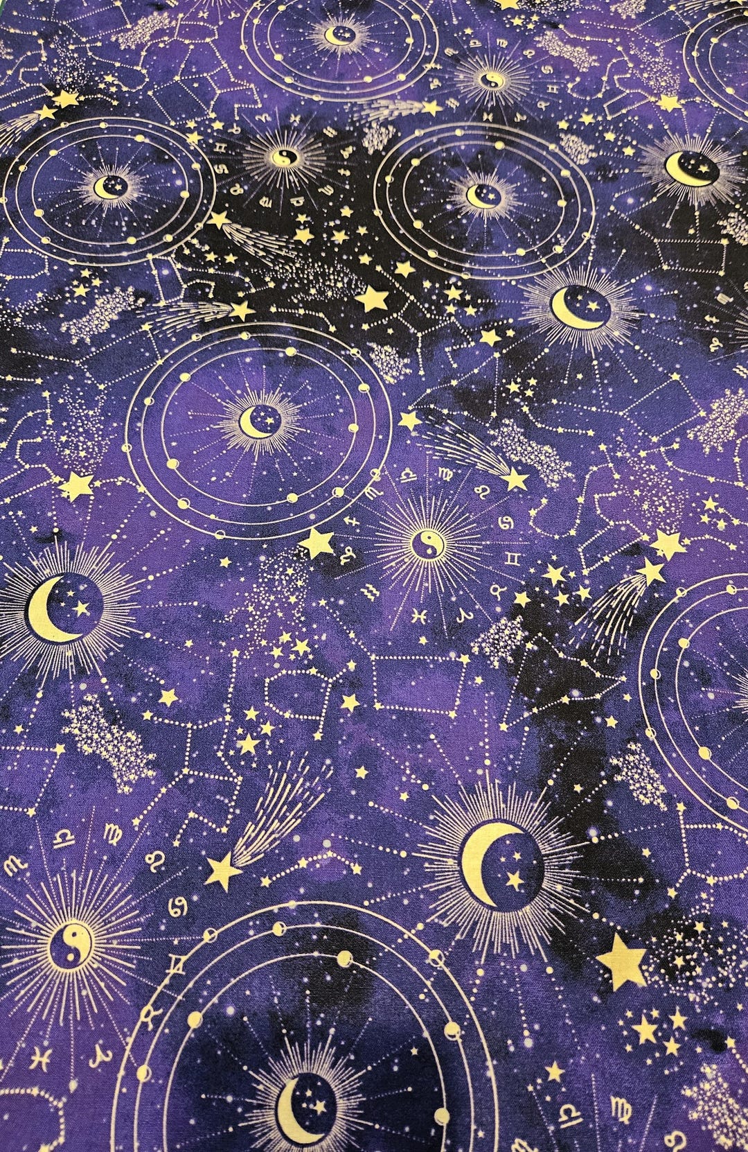 Celestial Moons, Stars and Constellations Purple Fabric is Sold by the ...