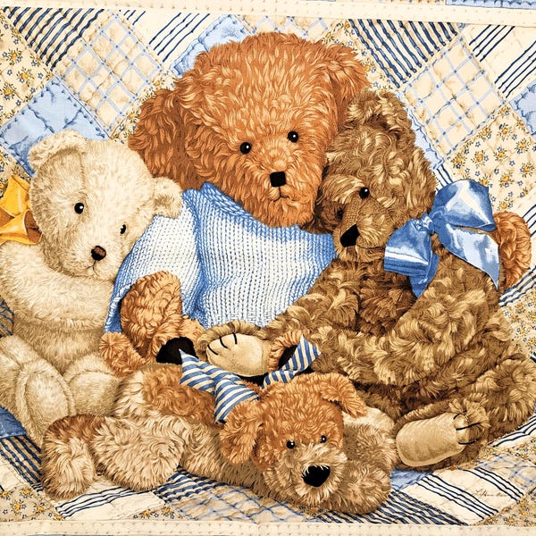 Teddy Bear Fabric Panels - Etsy