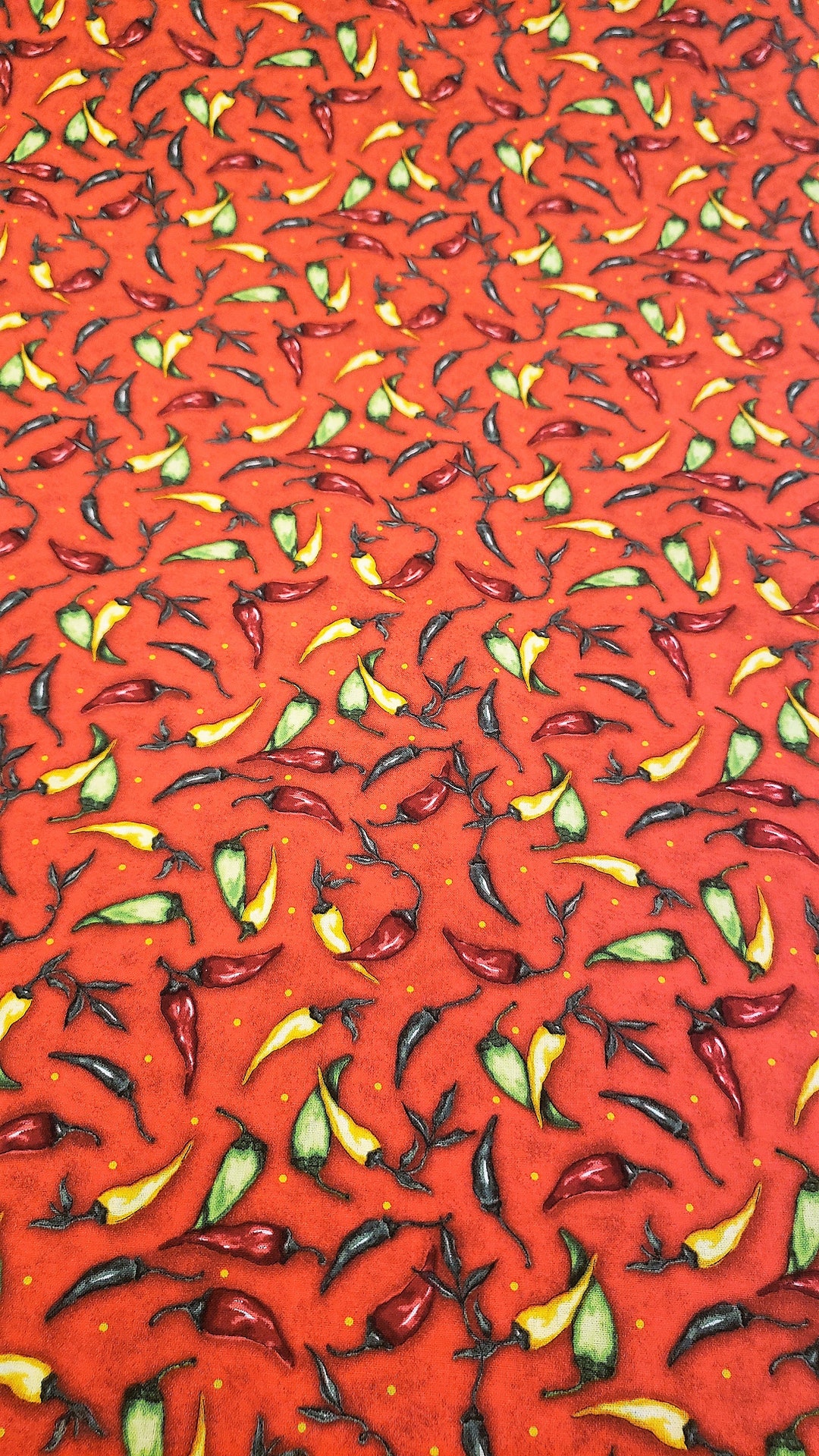 Hot Chili Peppers Material, Priced by the Yard, 100% Cotton - Etsy