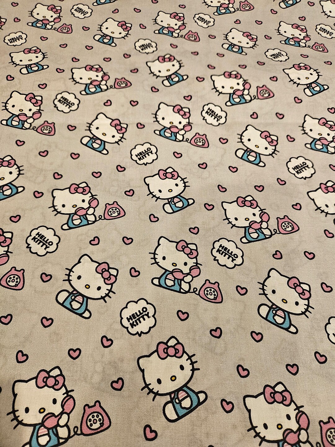 Hello Kitty Gray Fabric by the Yard and is 100% Cotton - Etsy