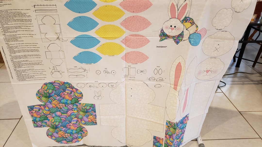 Easter Bunny Basket Panel - Etsy