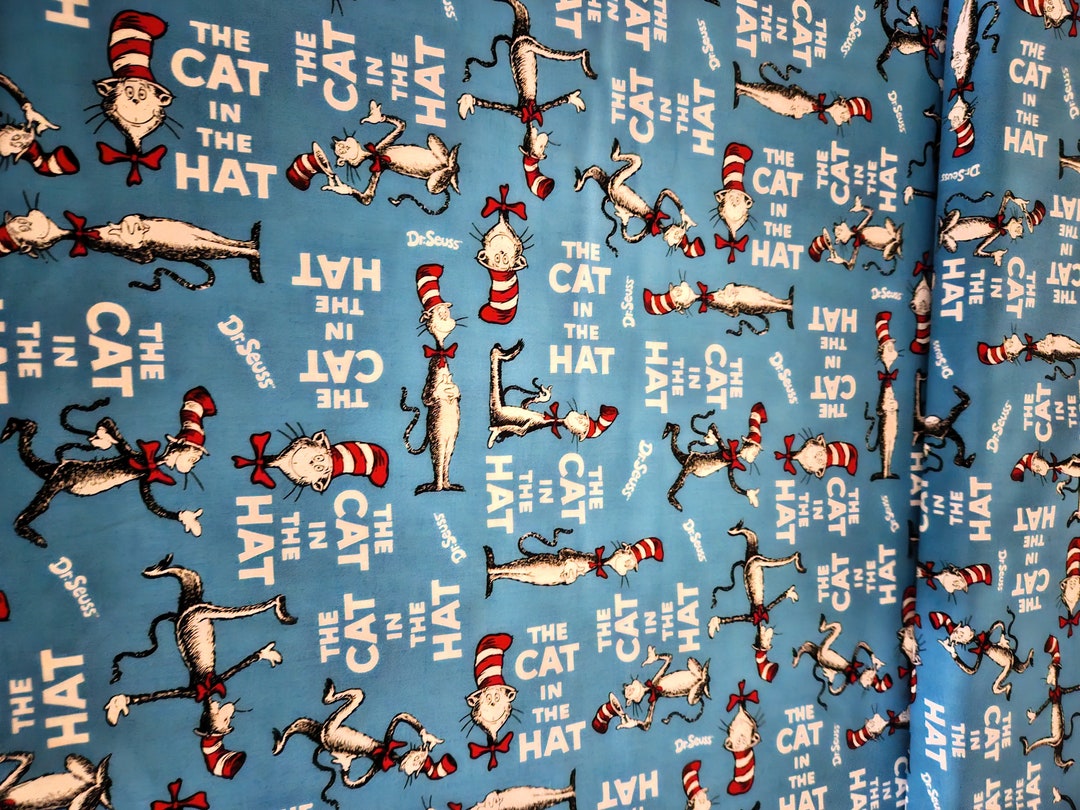 Dr Seuss the Cat in the Hat Material by the Yard and is 100% Cotton - Etsy