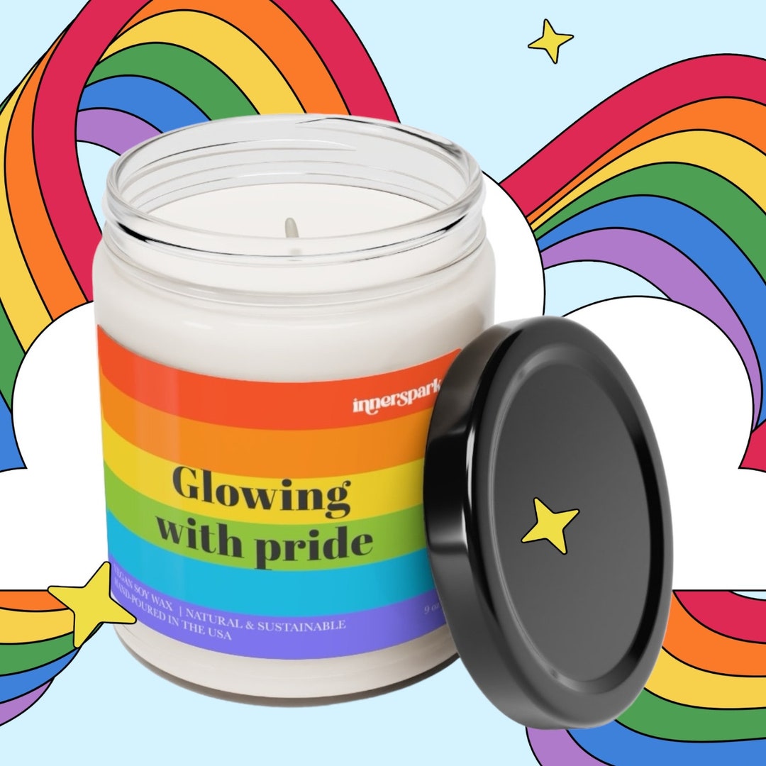 Pride Gift Gay LGBTQIA Gifts for Pride Month Rainbow Scented Soy Candle ...