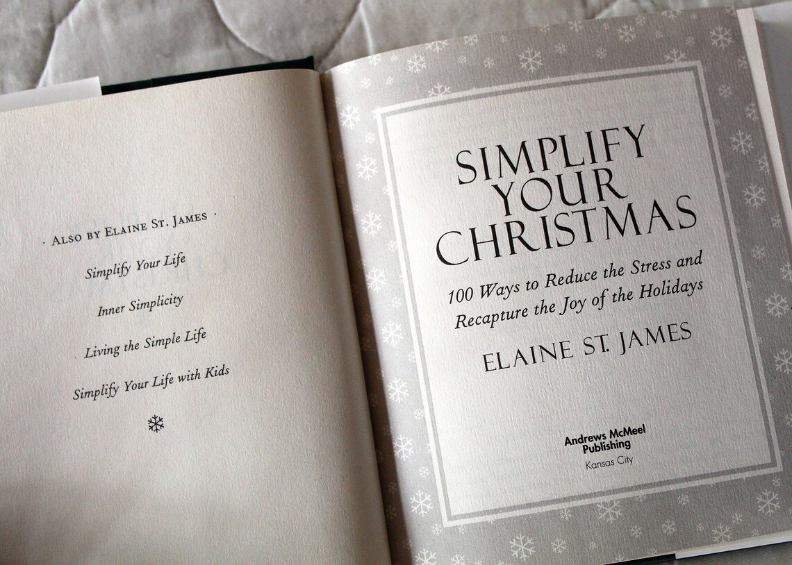 Simplify Your Christmas - Elaine St James - Book - 1998 - Etsy