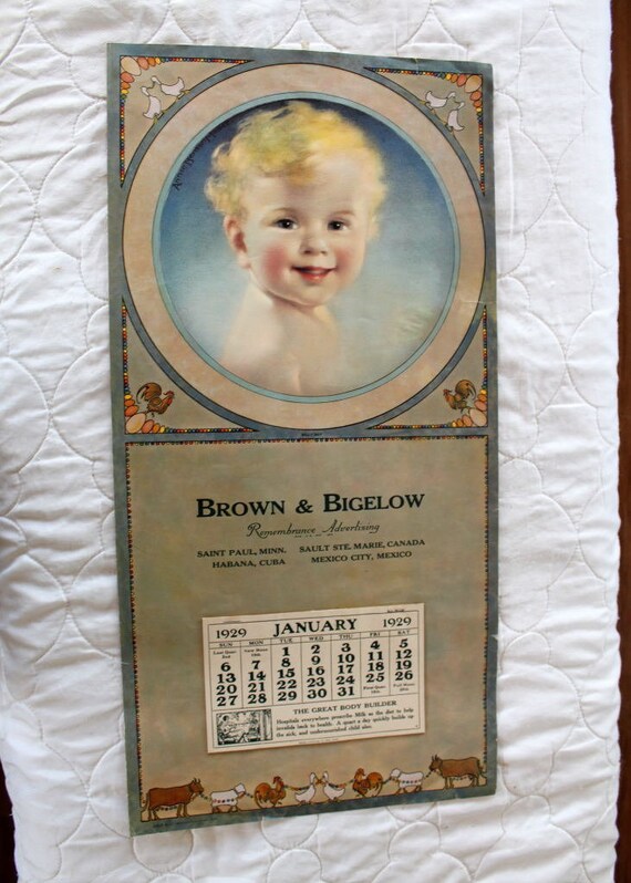 1929 Calendar Monthly Vintage Unused Annie Benson Muller | Etsy