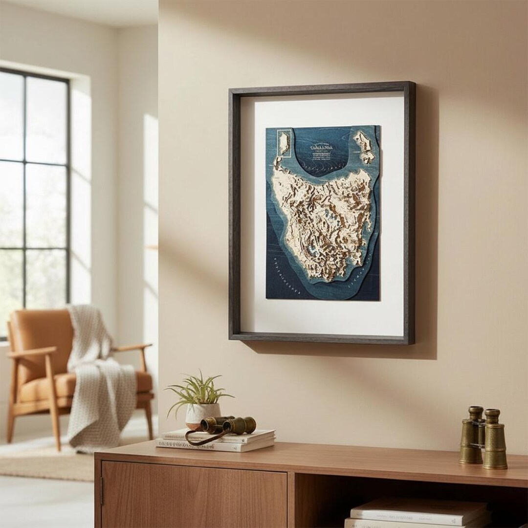 Tasmania Australia Topographic 3D Wooden Contour Map Art Gift - Etsy