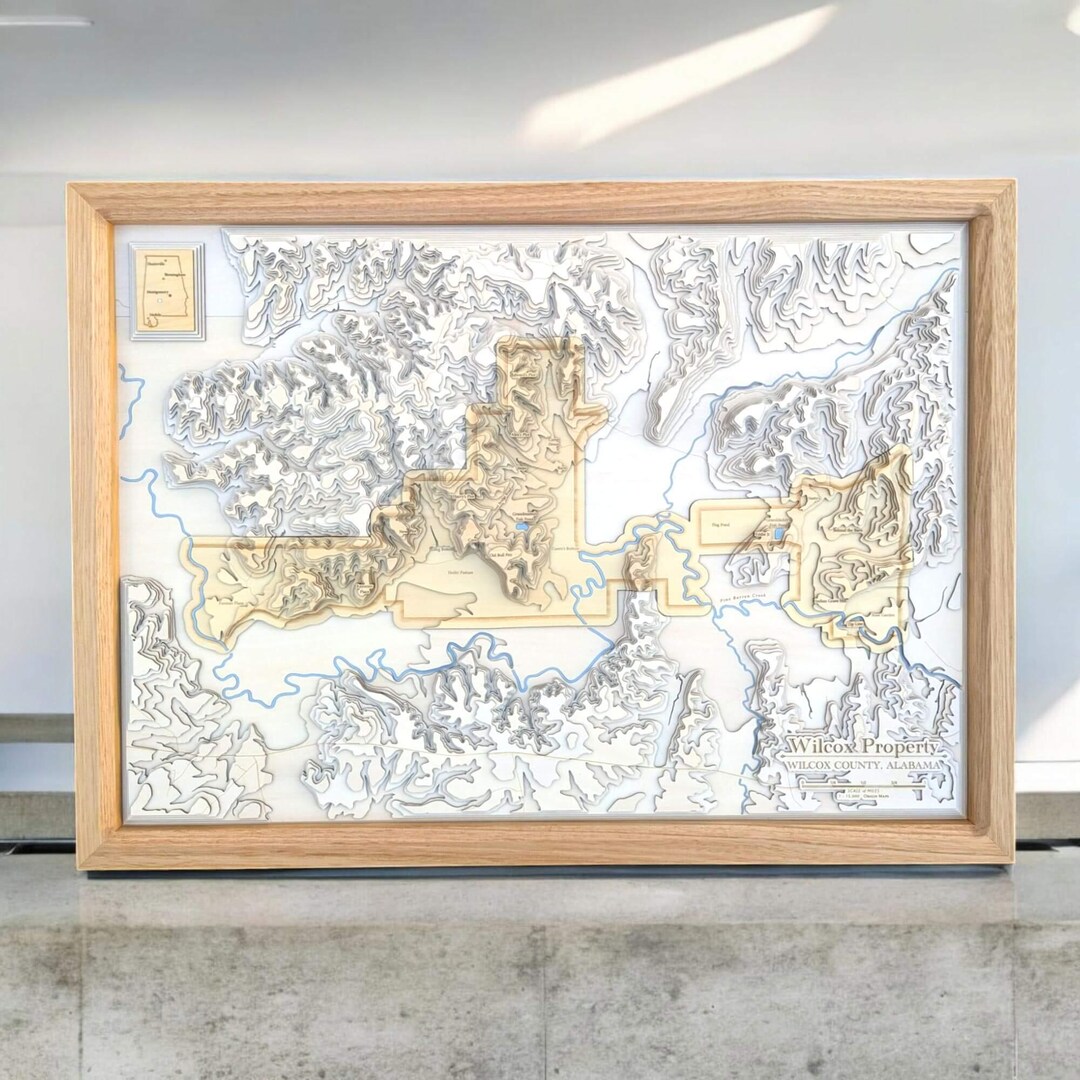 Custom Wooden Farm Topographic Map - Personalized Agricultural Heritage ...