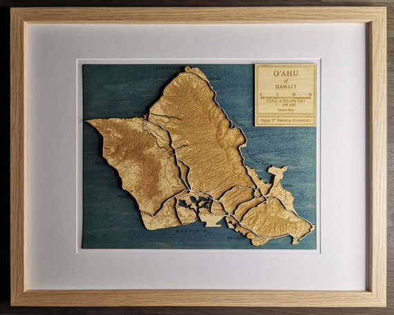 Oahu Hawaii Topographic Map | Etsy
