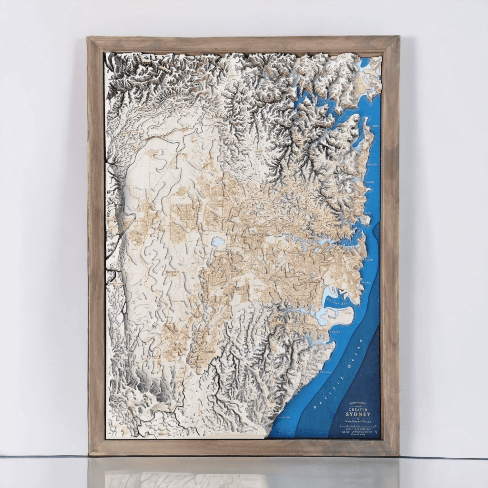 Sydney Greater Area Map Wooden Contour Art 3D Topographic - Etsy
