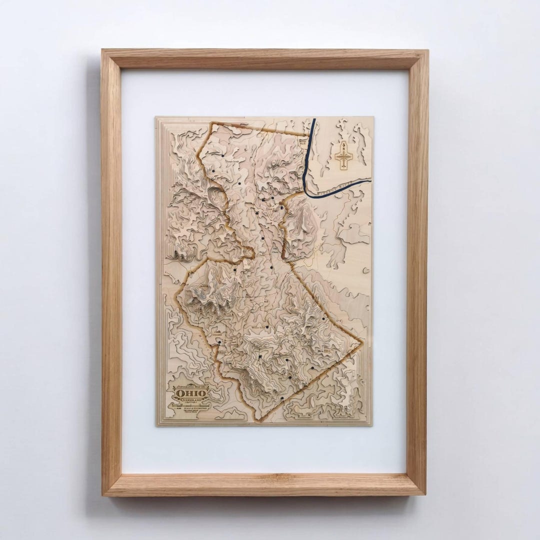 Custom Wooden Farm Topographic Map - Personalized Agricultural Heritage ...