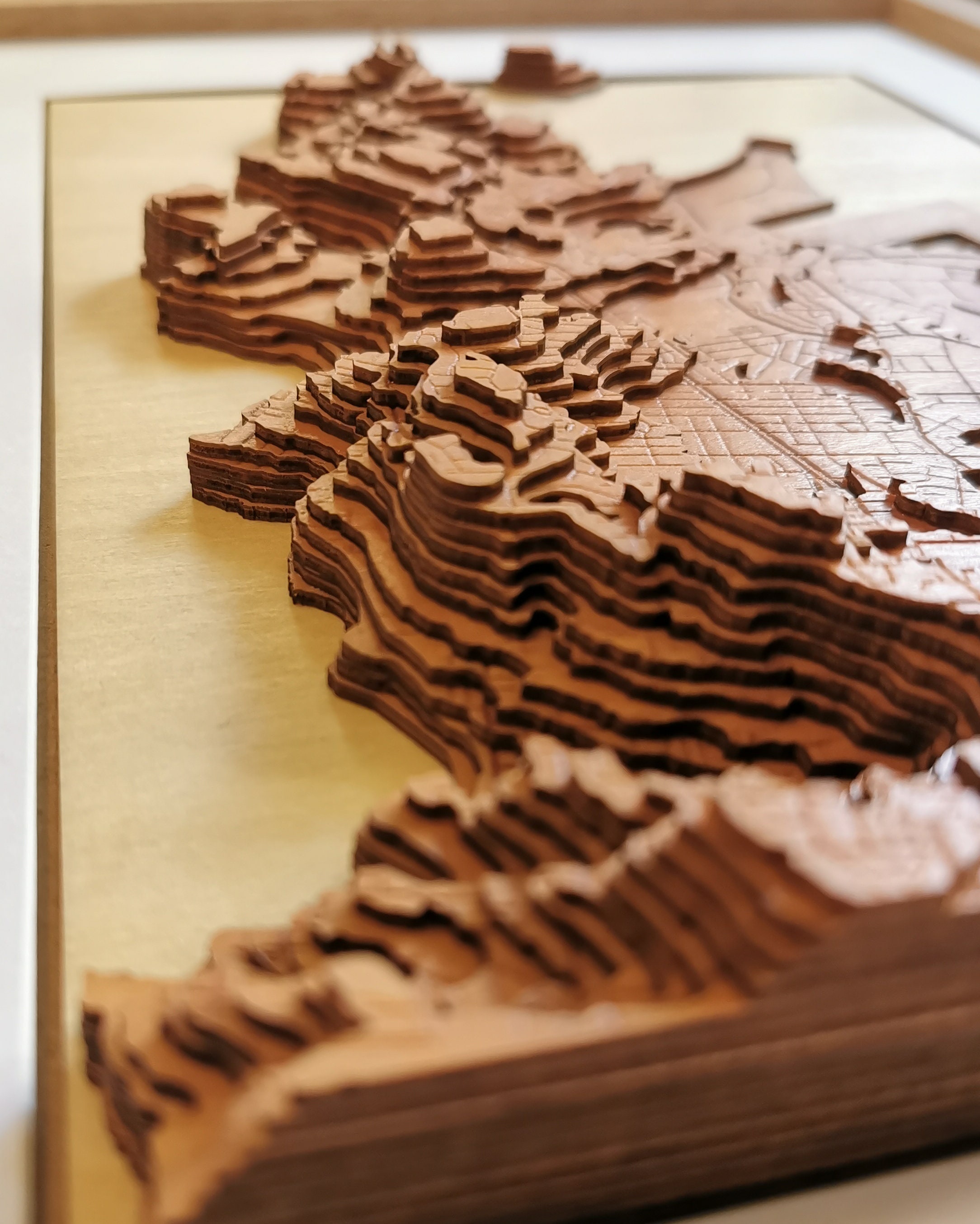 Custom Wooden Map Keychain Topographic Map Topside Ma
