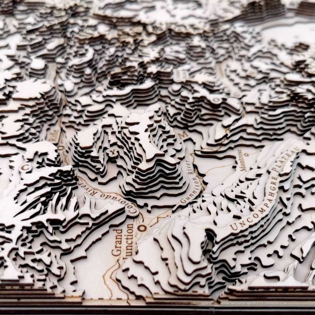 Laser Cut Colorado Wooden Map - Hiking Gift for Rocky Mountain Trail ...