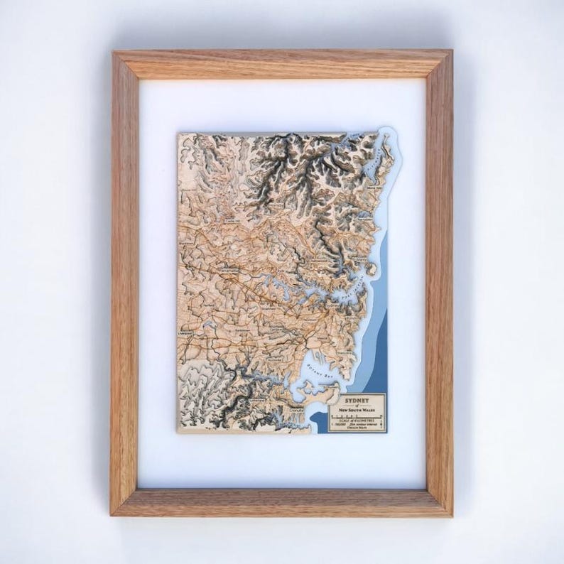 Layered Map of Sydney Australia | New South Wales Map Art | Retirement ...