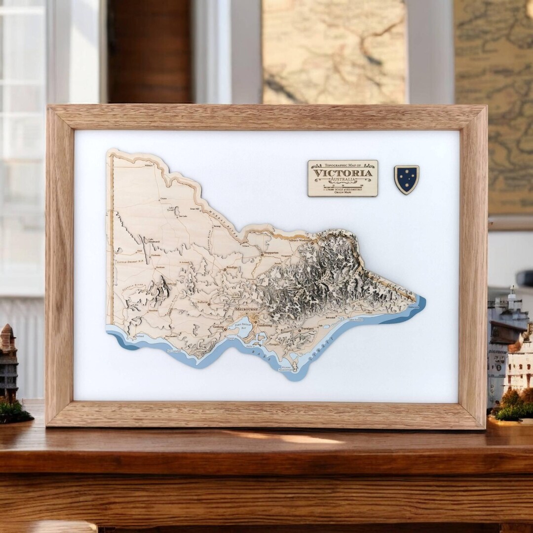 Victoria Geological Map Elevation Topography Map Art Gift - Etsy