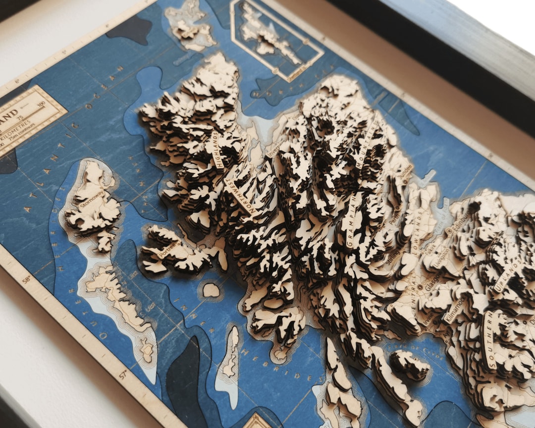Scottish Father Proud Gift National Map Hiking Enthusiast Gift ...