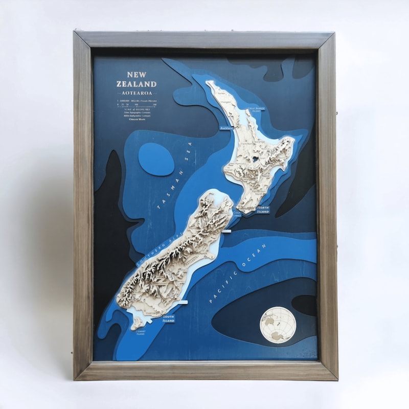New Zealand Map Frame - Etsy