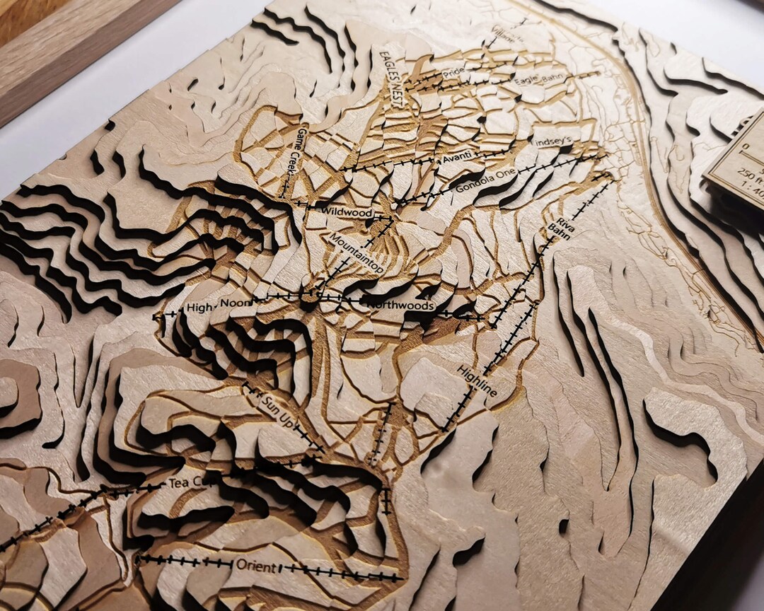 Big Sky Ski Resort Montana Map Art Topographic Wood - Etsy